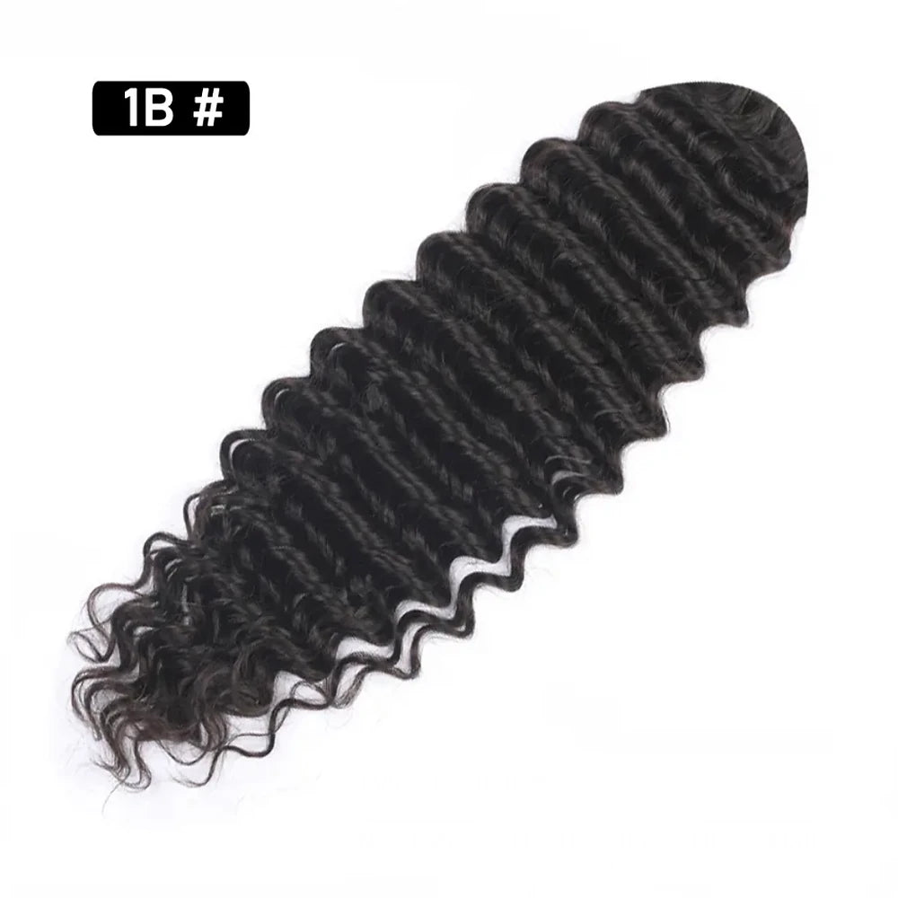 1 BUNDLE DEEP WAVE BULK Human Remy Hair Goddess Curls (18-24Inch ...