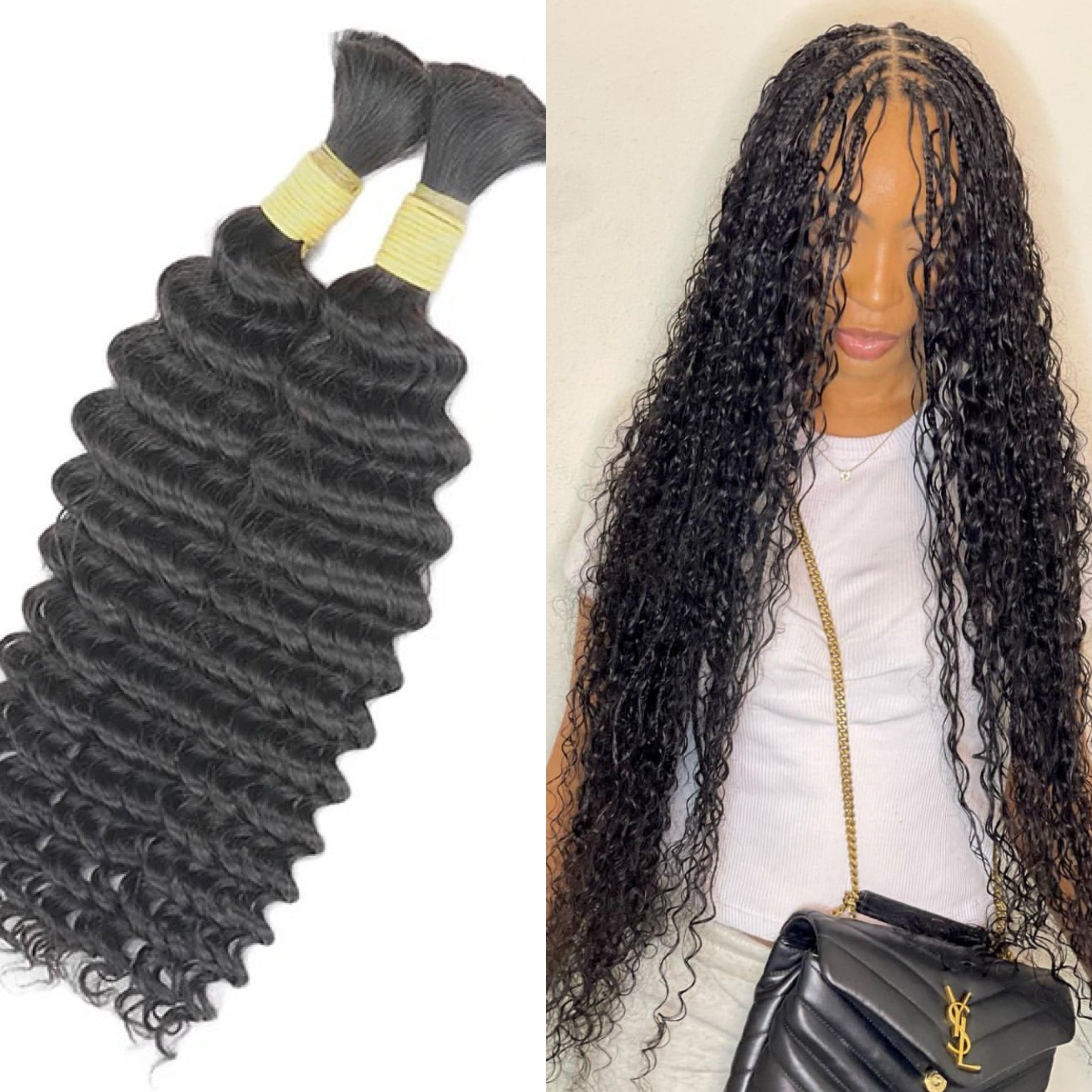 3 BUNDLE DEEP WAVE BULK Human Remy Hair Goddess Curls (18-26Inch ...